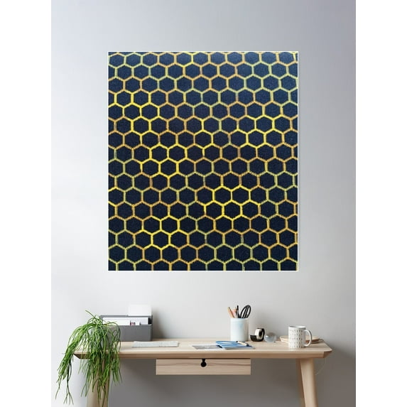 Beehive Pattern Poster Wall Art, Modern Wall Decor For Living Room ...