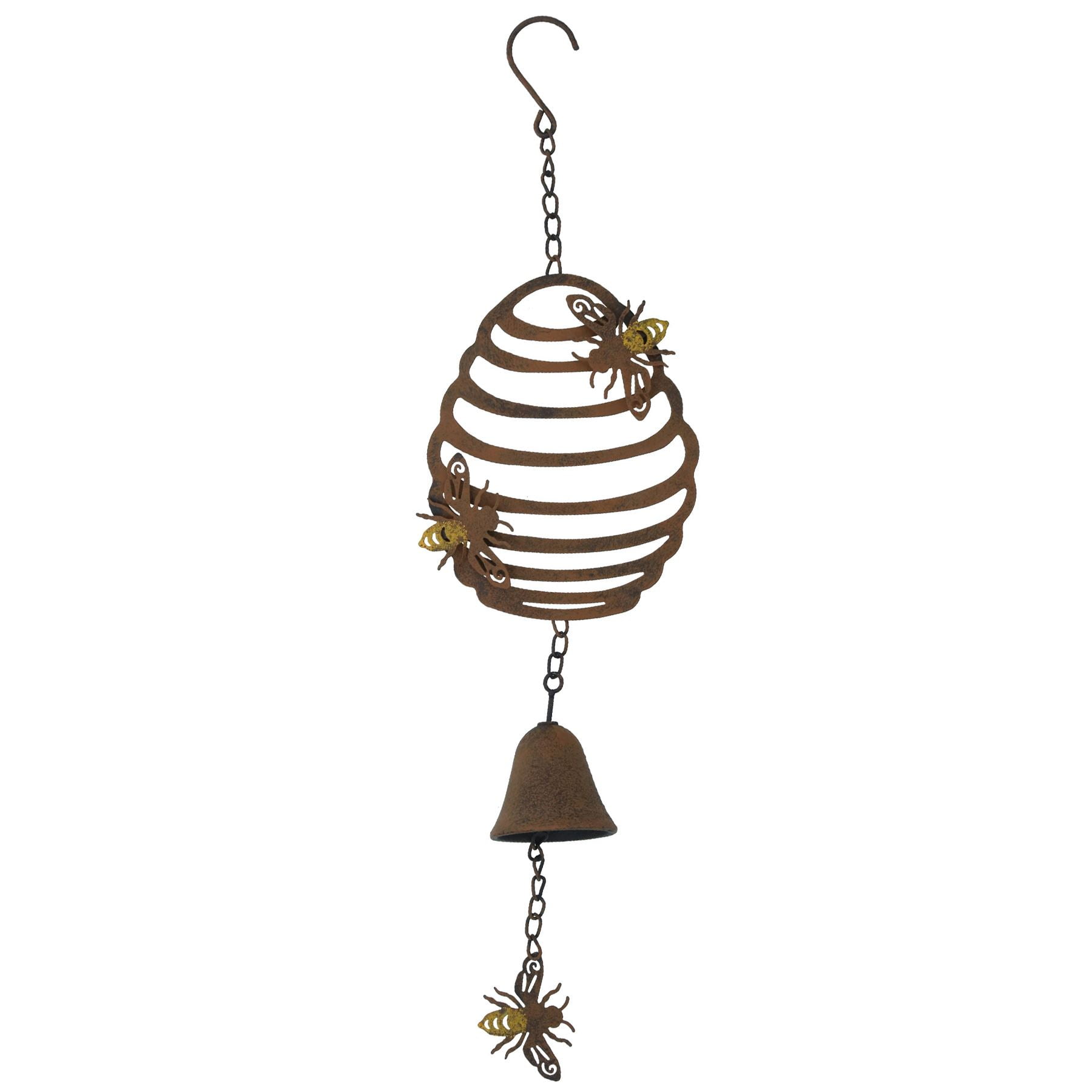 Beehive Wind Chime Bee Bell Hanging Garden Yard Ornament Decor Metal ...