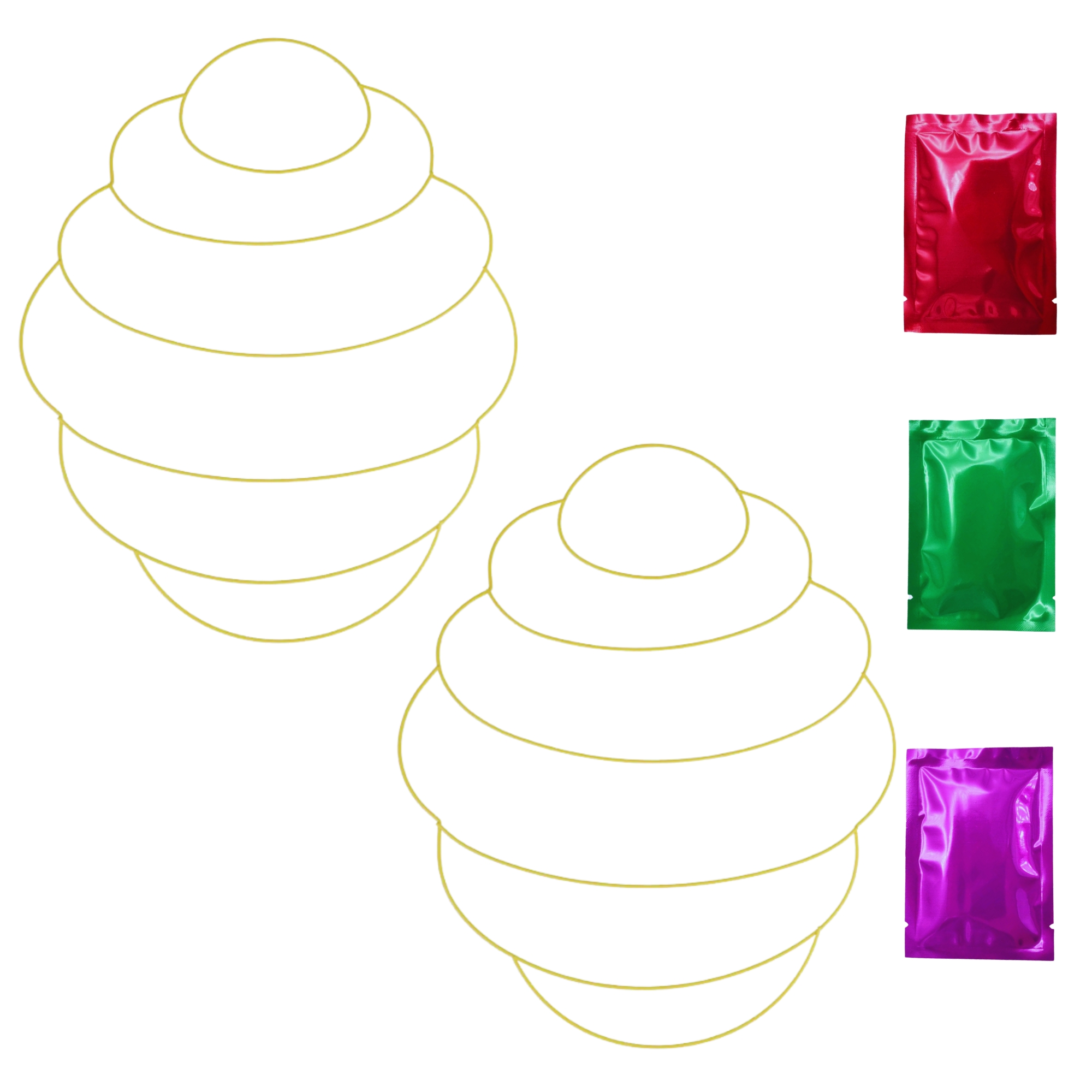 Beehive-shaped Spring Wired Metal Wreath Frames, 11.875x15.35in (Pack ...