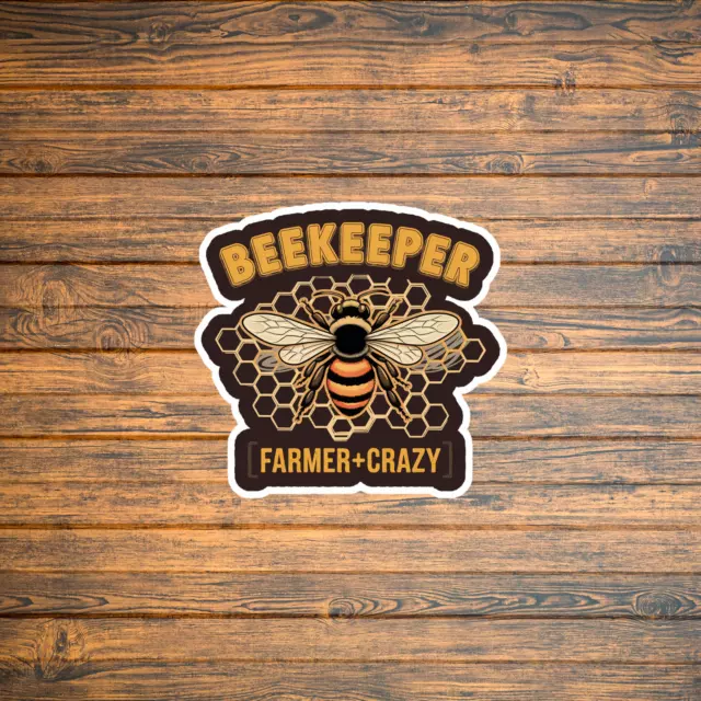 Beekeeper Farming Crazy Honey Bee Hive Hexagon Sticker Decalphone Decal ...