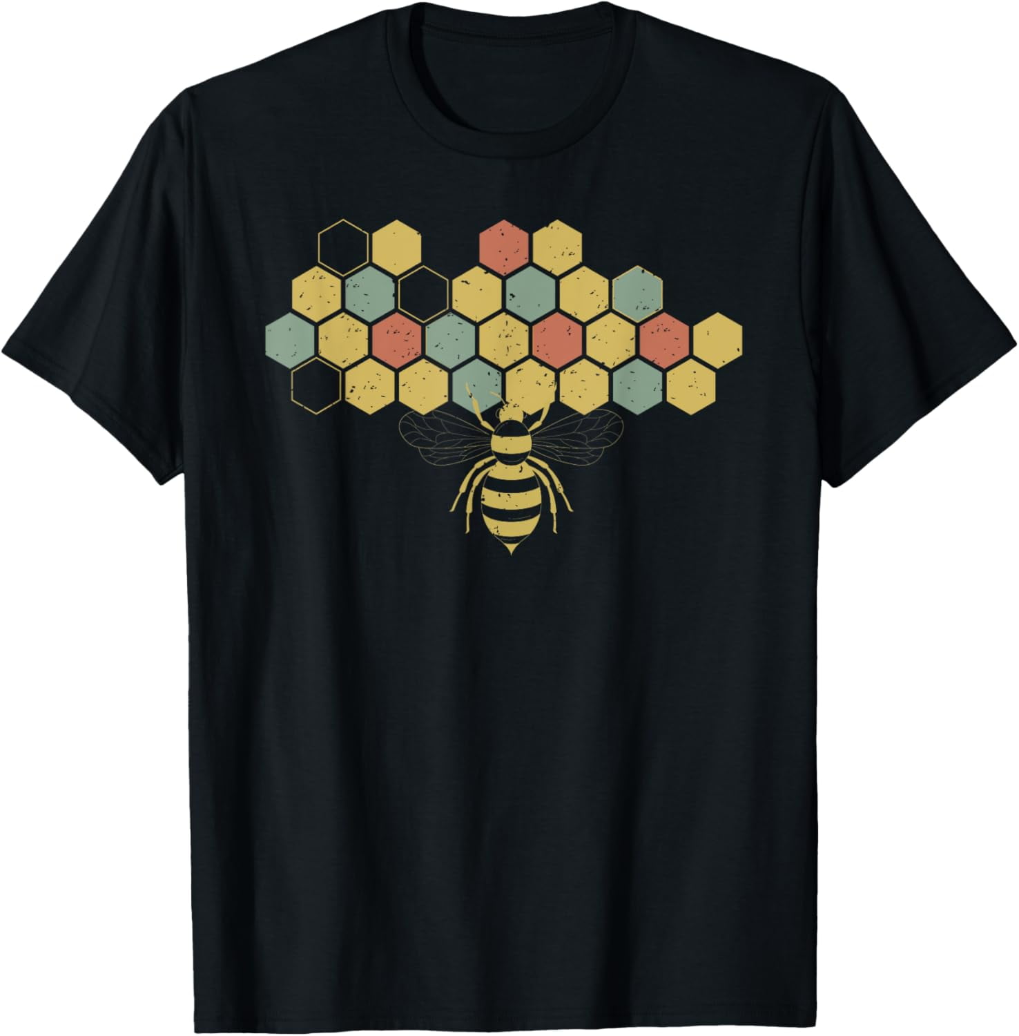 Beekeeper Honeycomb Queen Bee Costume Retro Honey Beekeeping T-Shirt ...