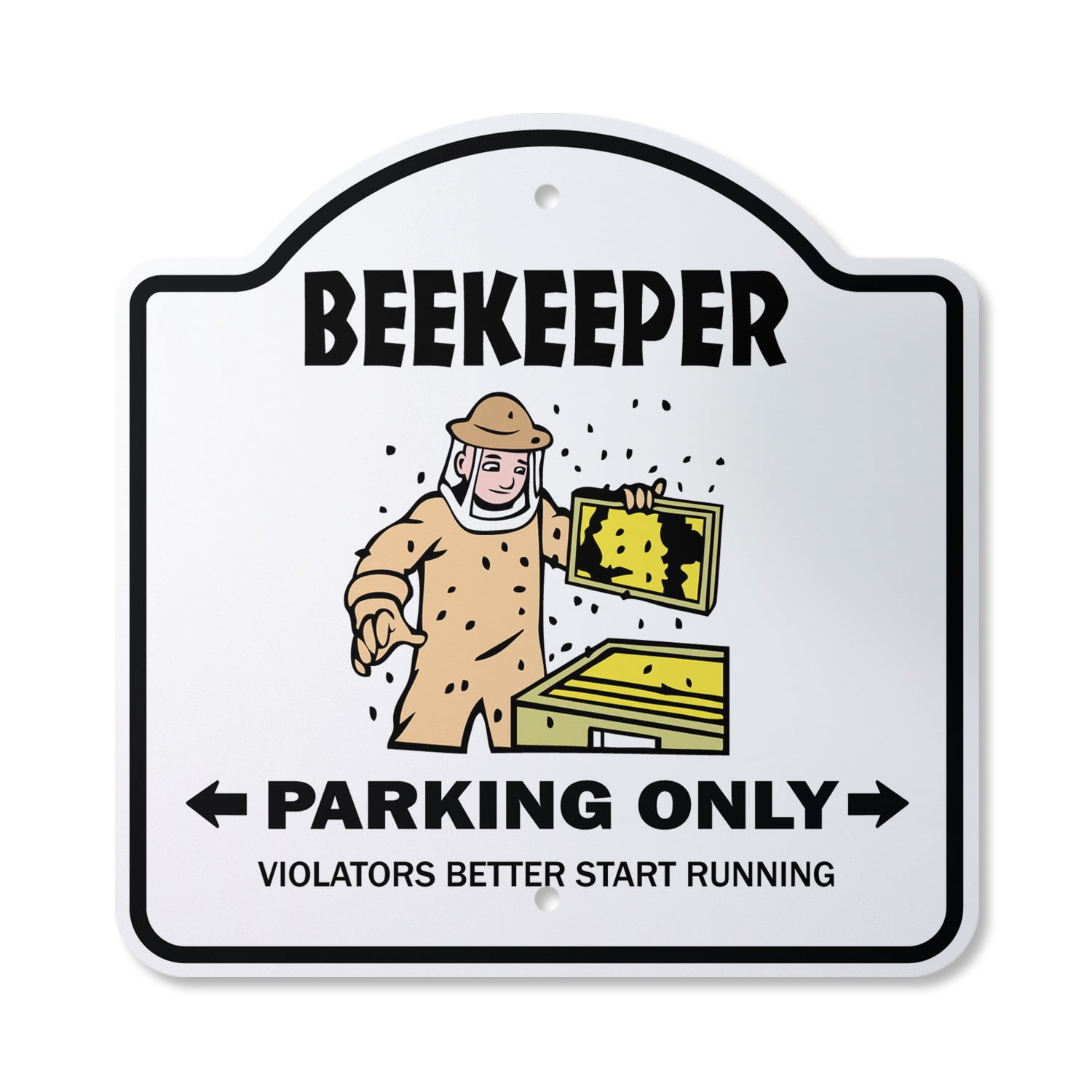 Beekeeper Parking 10” x 10” Sign | Indoor/Outdoor Plastic | SignMission Designer Bumble Honey ...