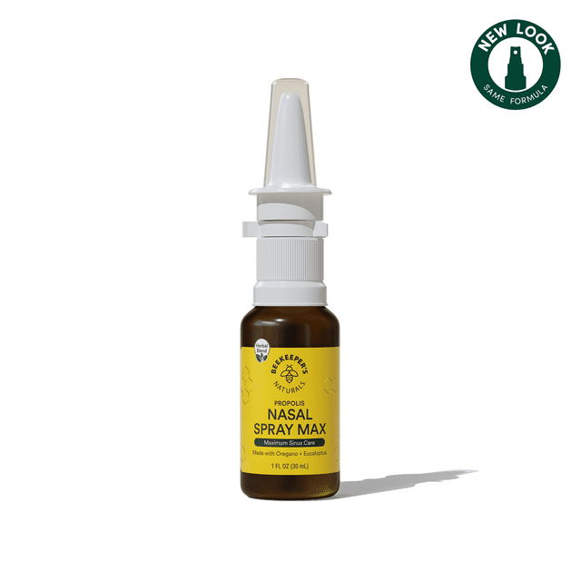Beekeeper's Naturals Propolis Nasal Rinse Spray Plus, Eucalyptus & Oregano, Sinus Decongestant ...