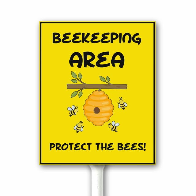 Beekeeping Area Sign Pollinator Friendly Garden Sign With Metal Stake ...