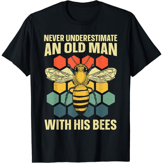 Beekeeping Art For Men Dad Grandpa Bee Apiary Beekeeper T-Shirt ...