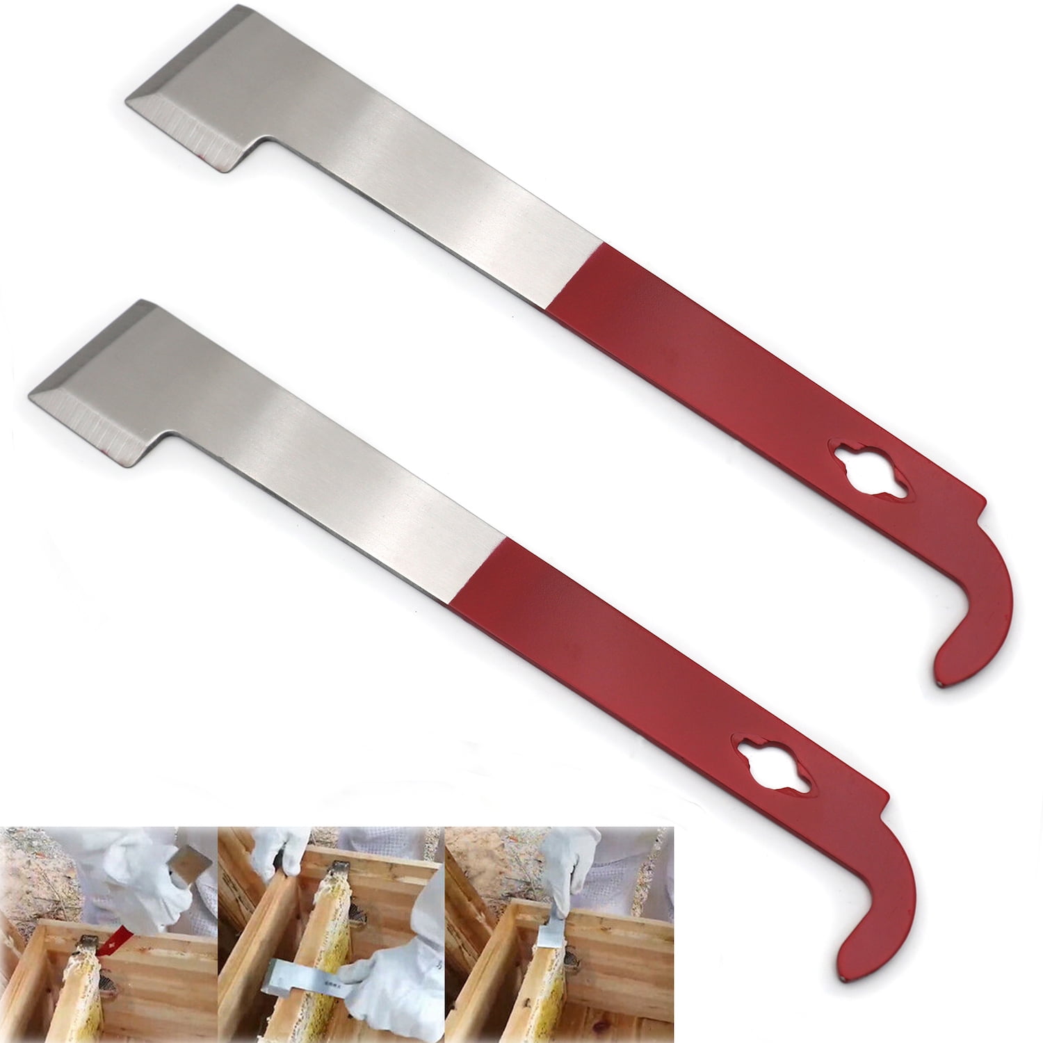 Beekeeping Equipment Bee Hive Tool Stainless Steel Scraper J Hook Frame ...