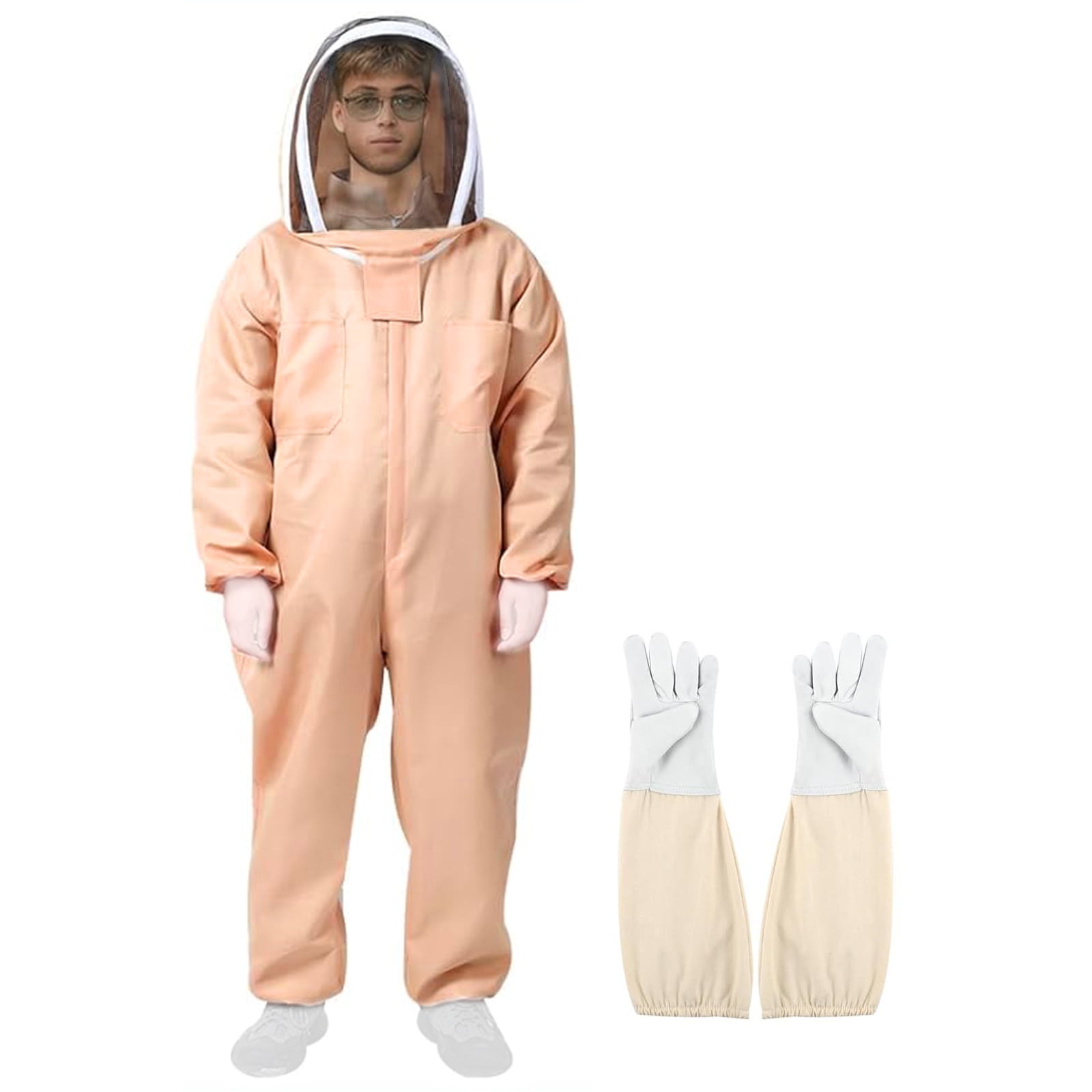 Beekeeping Protective Gear Full Body Suit Ventilated Fabric Elastic Cuffs Detachable Beekeeping ...
