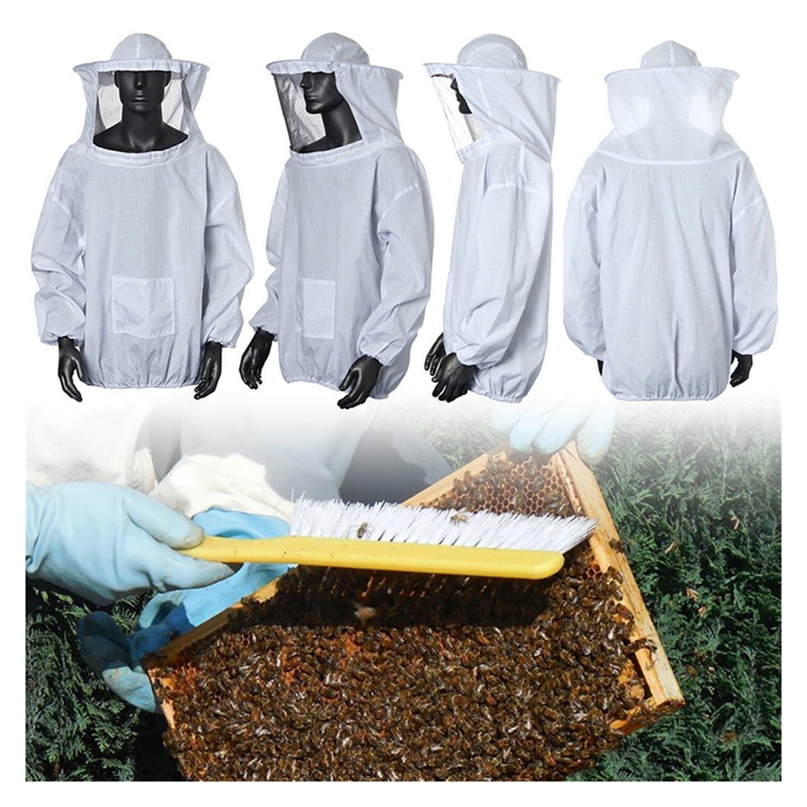 Beekeeping Suits Cotton Siamese Anti-Bee Suit for Women Mens ...