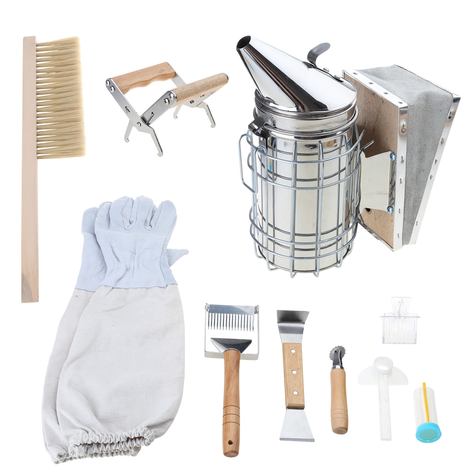 Beekeeping Supplies Tools Kit Bee Hive Smoker Brush Gloves Scraper ...