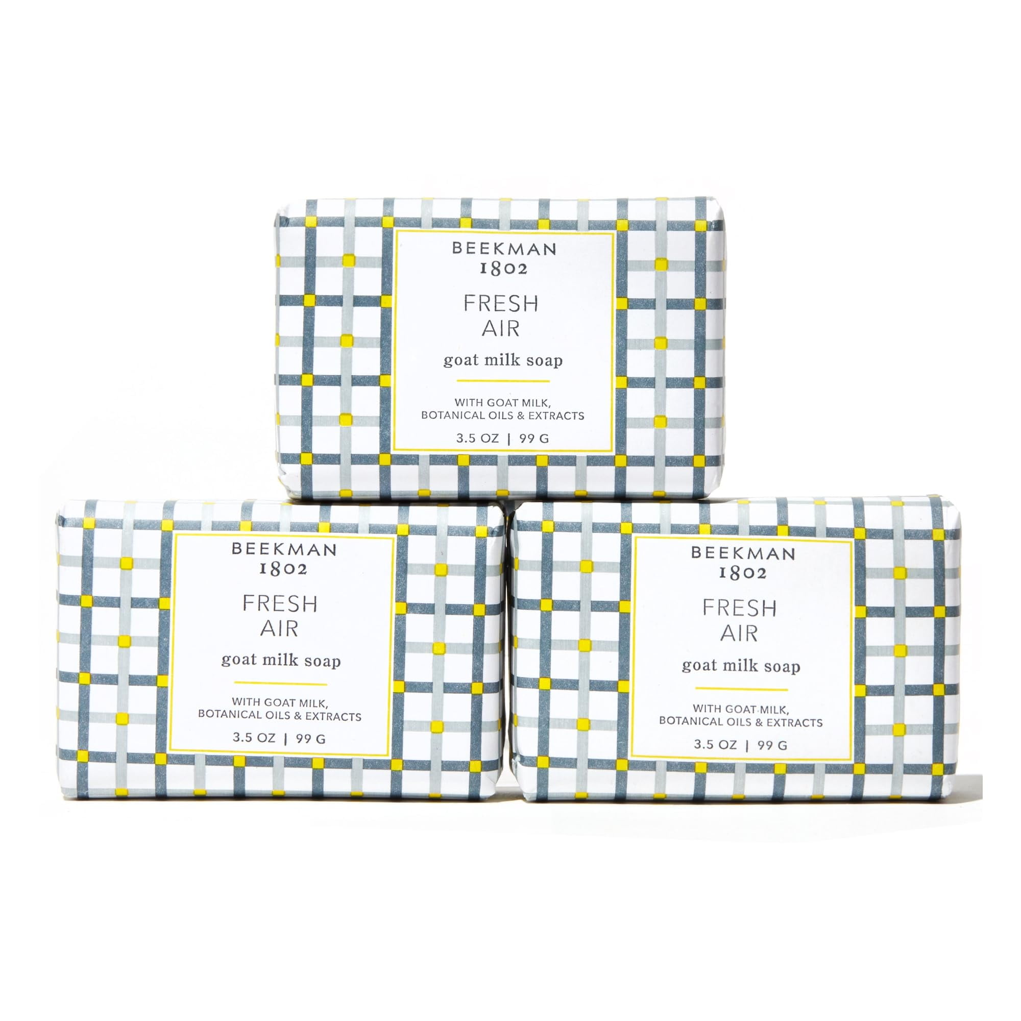 Beekman 1802 Goat Milk DMF15 Body Soap Bar Set, Fresh Air - Scented - 3 ...