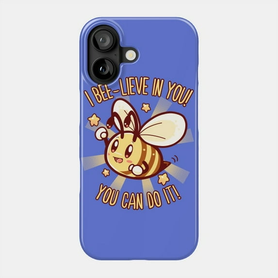 Beelieve in Yourself Funny Bee Pun Motivational Case for iPhone 11,12 ...