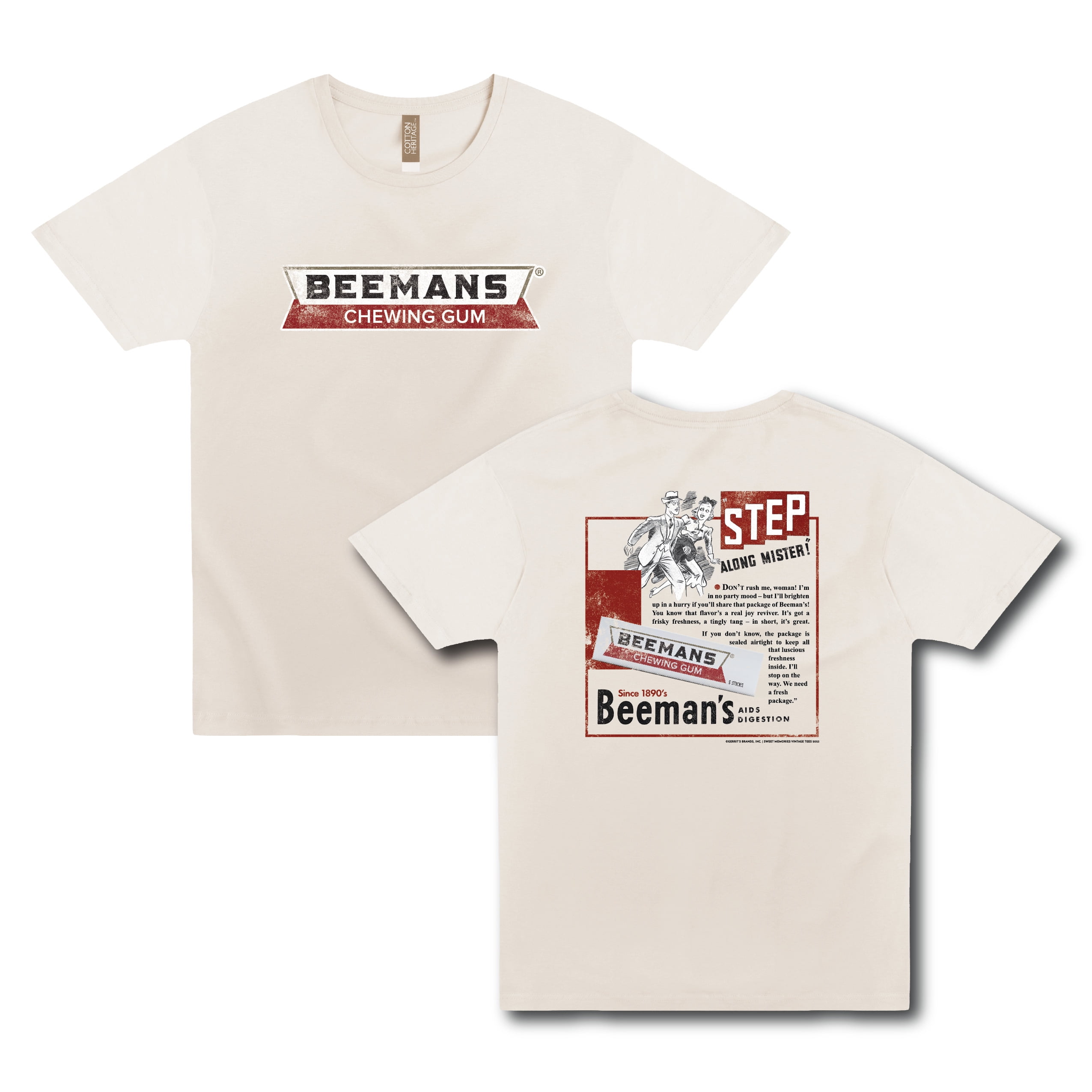 Beemans Chewing Gum | Step Along Mister! Vintage Ad Tee - Walmart.com