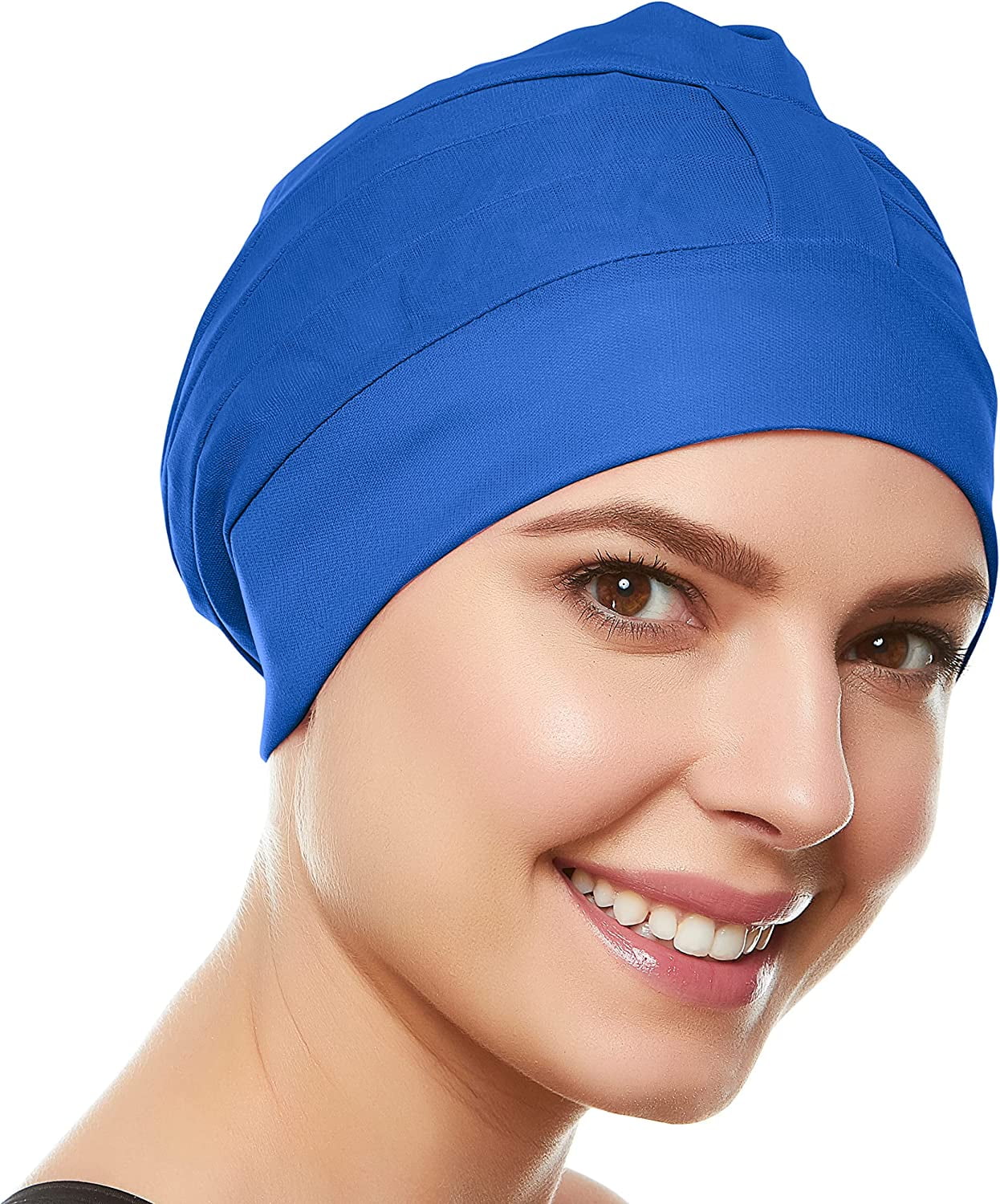 Beemo Cap for Women - Polyester Latex Lined Swim Bathing Cap Turban ...
