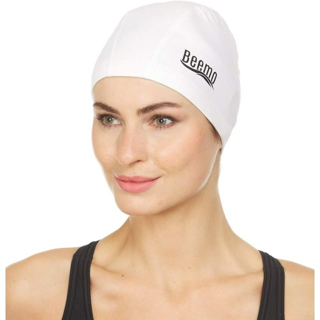 Beemo Latex Lycra Swim Cap for Long or Short Hair - Stretchable Head ...