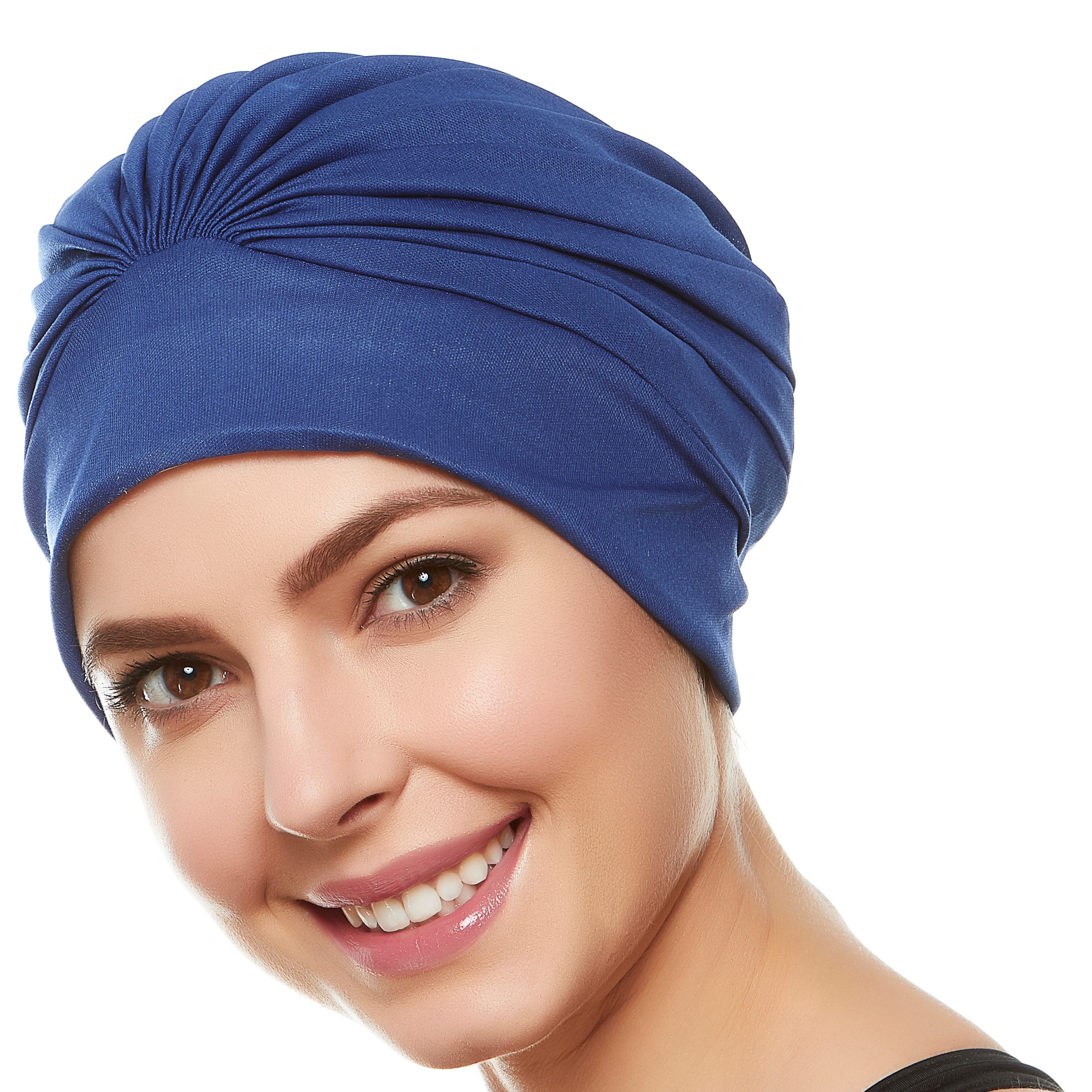 Beemo Turban Swim Cap, 100% Polyester, Water Resistant, Navy - Walmart.com