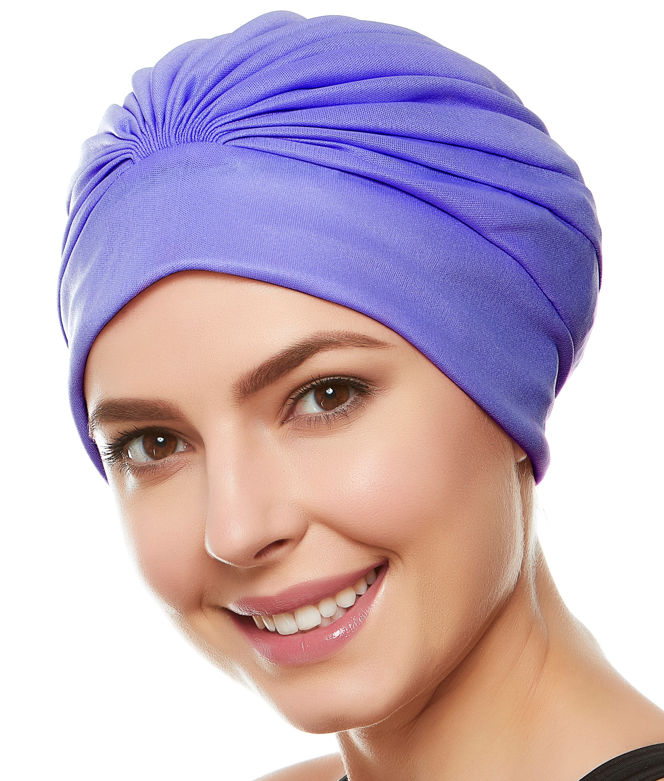Beemo Swim Bathing Cap Turban Polyester for Women & Girls - Purple ...