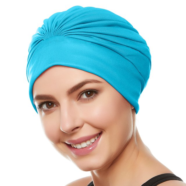 Beemo Swim Bathing Cap Turban Polyester for Women & Girls - Turquise ...