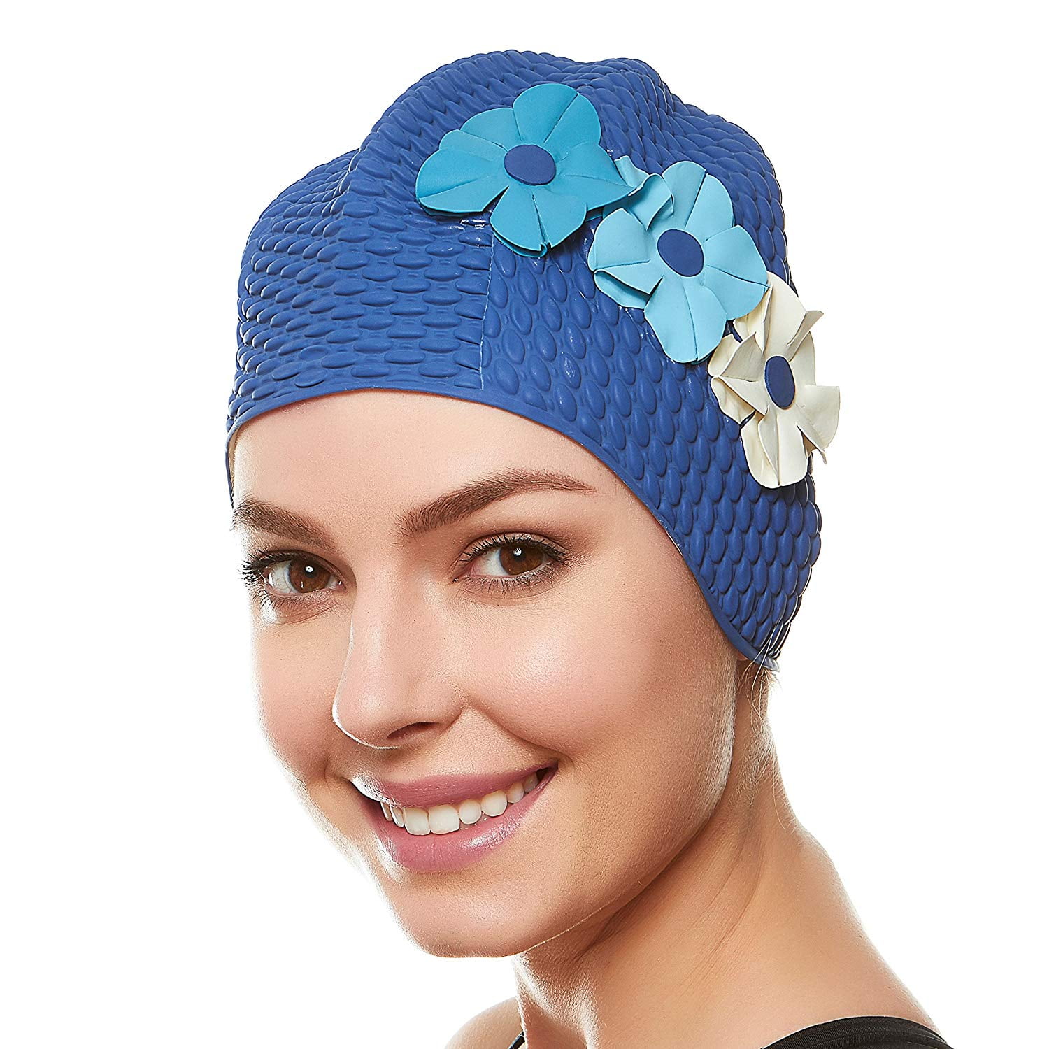 Beemo Retro Style Latex Swim Cap with Flowers - Walmart.com