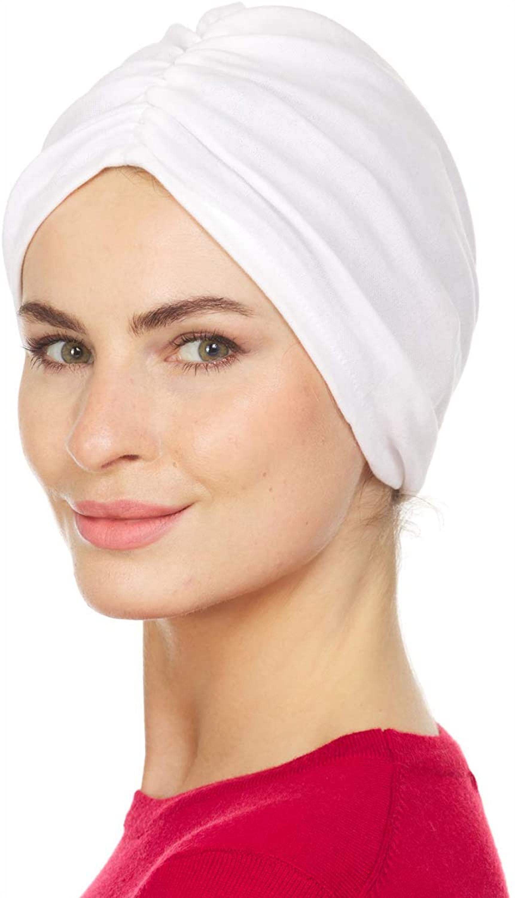 Beemo Women's Cancer Turban - Gathered Hair Wrap Hats for Adult Female ...