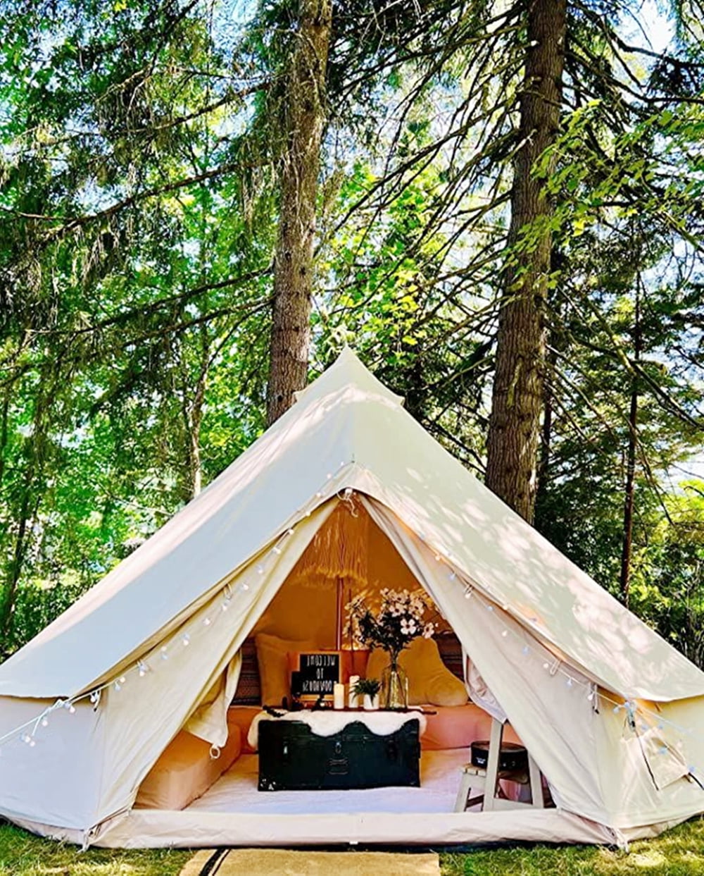 Been Younger 5M/16.4ft Cotton Canvas Bell Tent Outdoor Waterproof 4 ...
