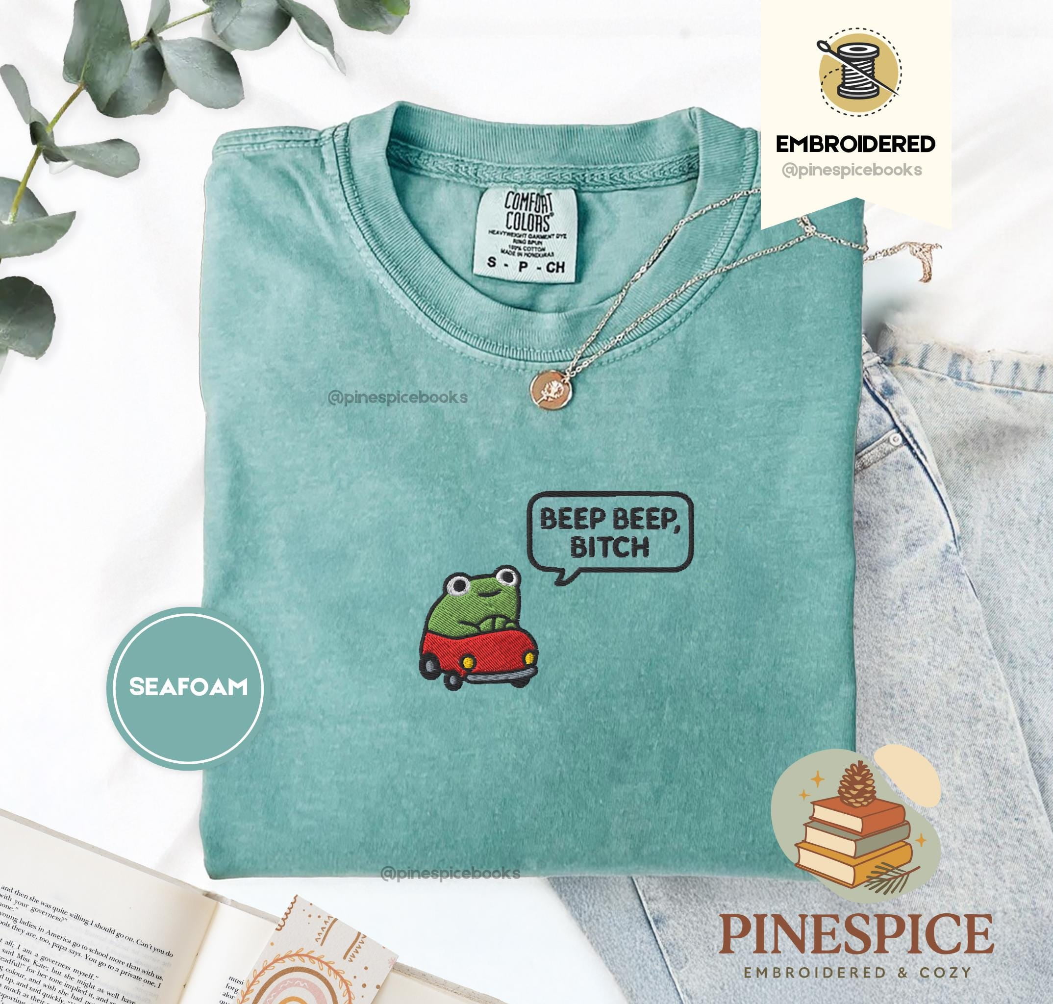 Beep Beep Frog Shirt, Funny Embroidered Car Tee, Cute Frog Gift ...