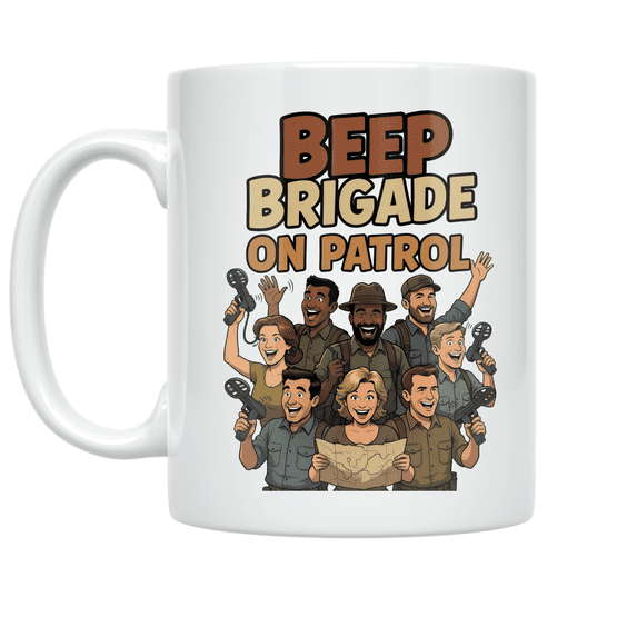 Beep Brigade On Patrol Metal Detecting Design - Treasure Hunter - 11 oz ...