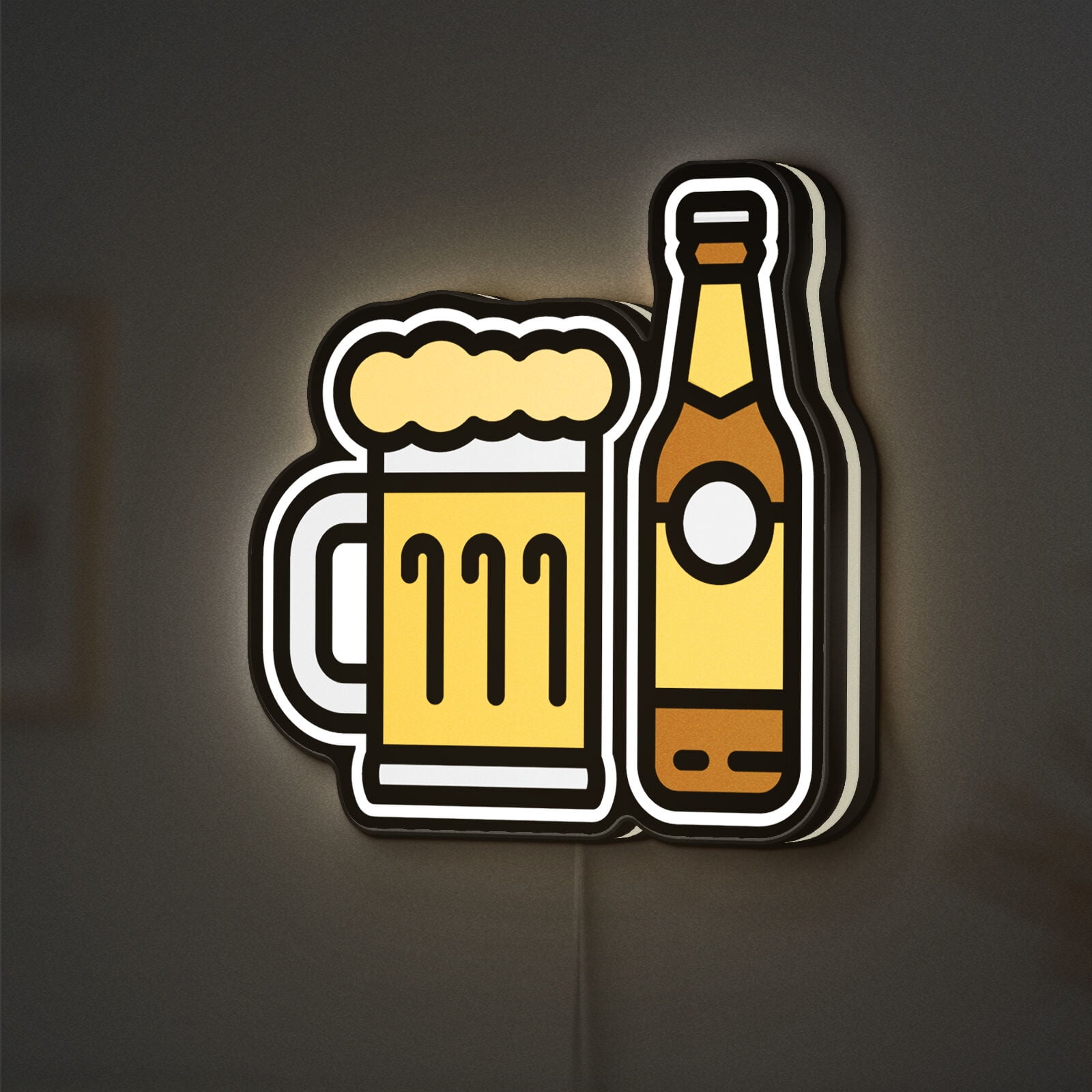 Beer 3D Novelty Light Box, Bar Display Sign, Drink Decor, Ideal for Men ...