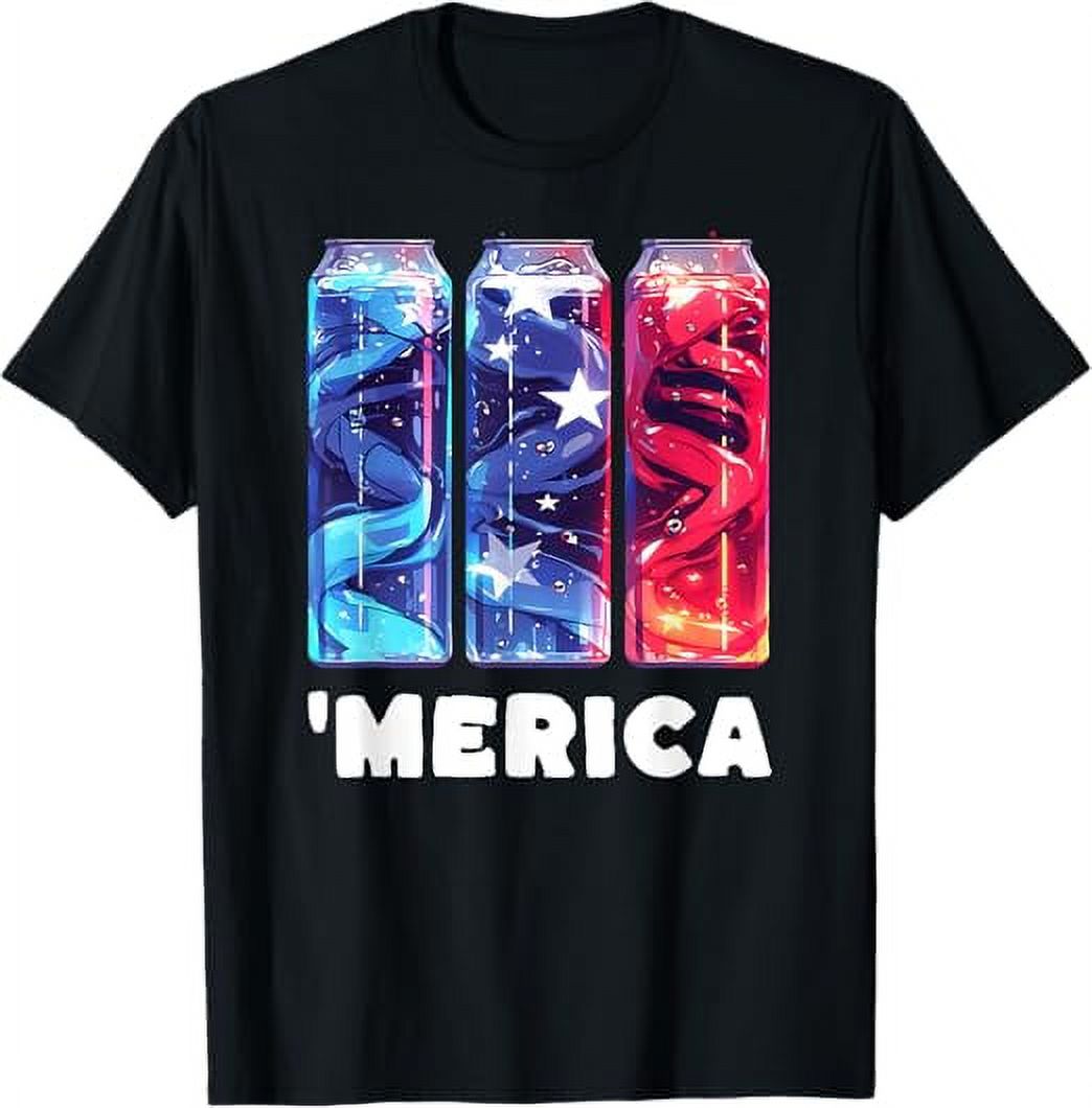 Beer American Flag Funny 4th Of July Merica USA Drinking Me T-Shirt ...