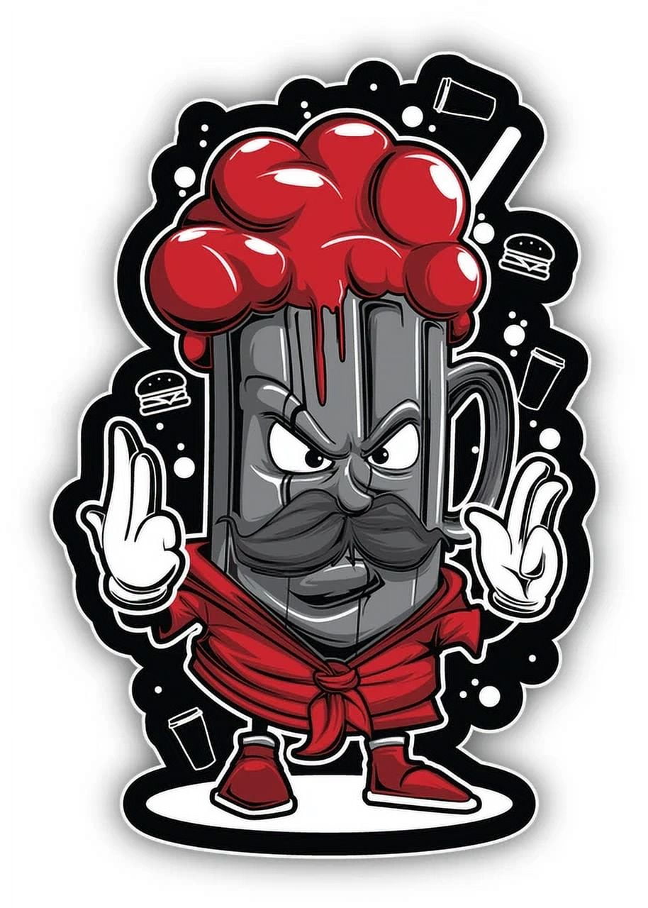 Beer Bandit Mascot Sticker Phone Decal Water Bottle Stickers Car Decals ...