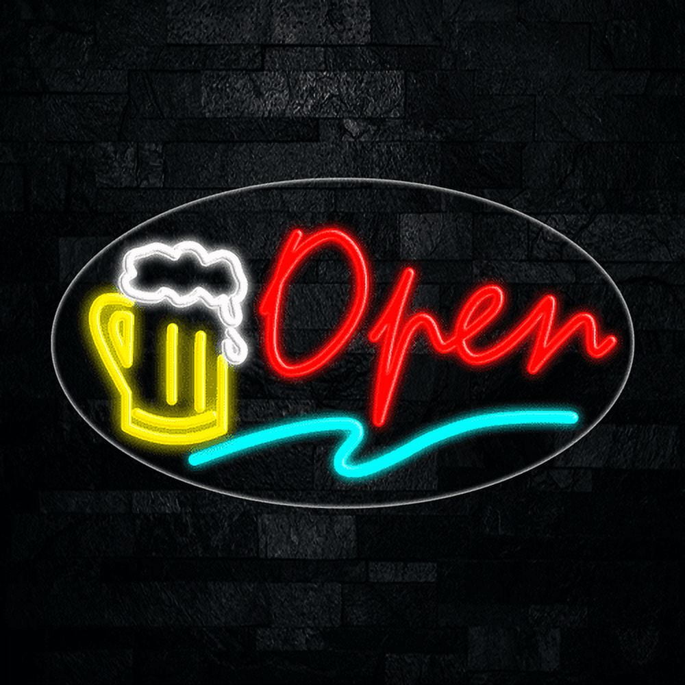Beer Bar Open LED Neon Sign 28"L x 16"H #34396 - Walmart.com