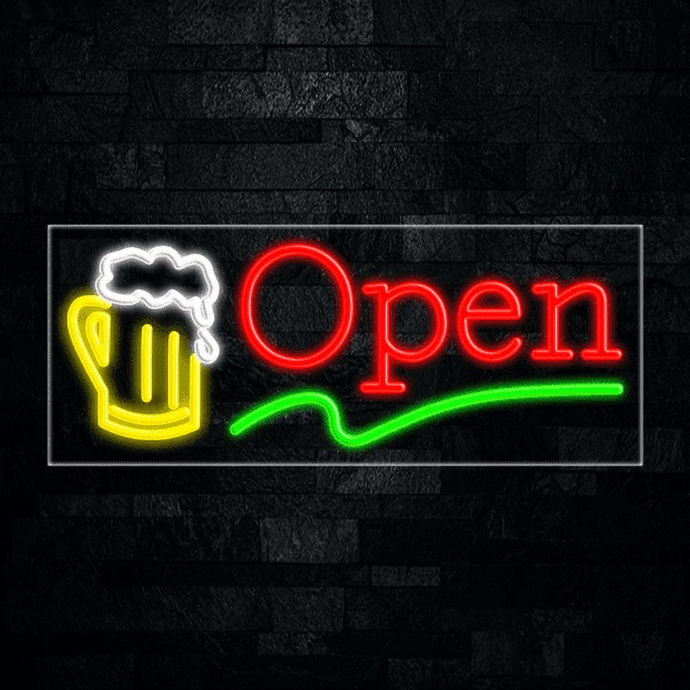 Beer Bar Open-LED Neon Sign 30"L x 12"H #30950 - Walmart.com