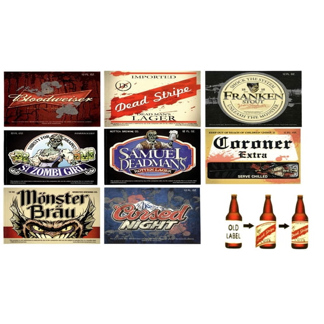 Beer Bottle Label Stickers for Water, Soda and Beer Refreshments ...