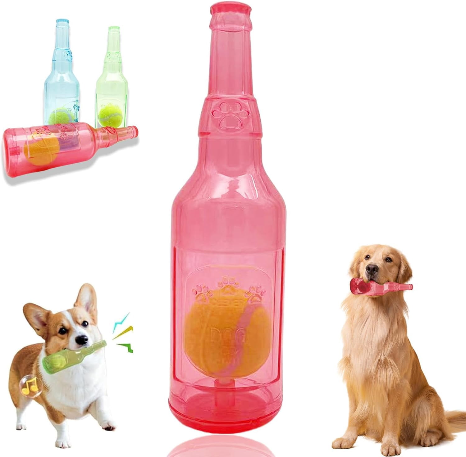 Beer Bottle with Tennis Ball Dog Chew Toy, Tennis Ball in Bottle Dog ...
