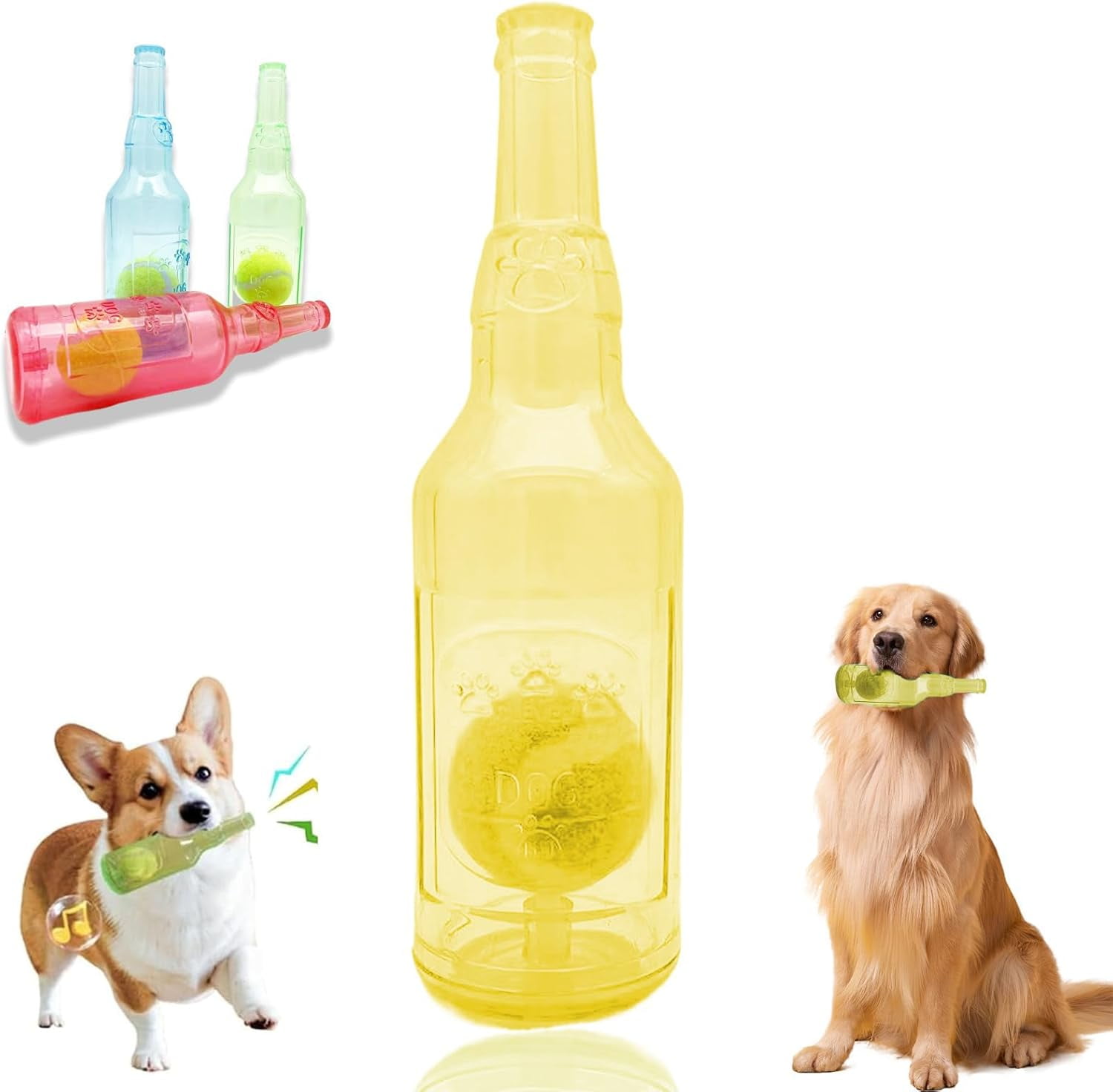 Beer Bottle with Tennis Ball Dog Chew Toy, Tennis Ball in Bottle Dog ...