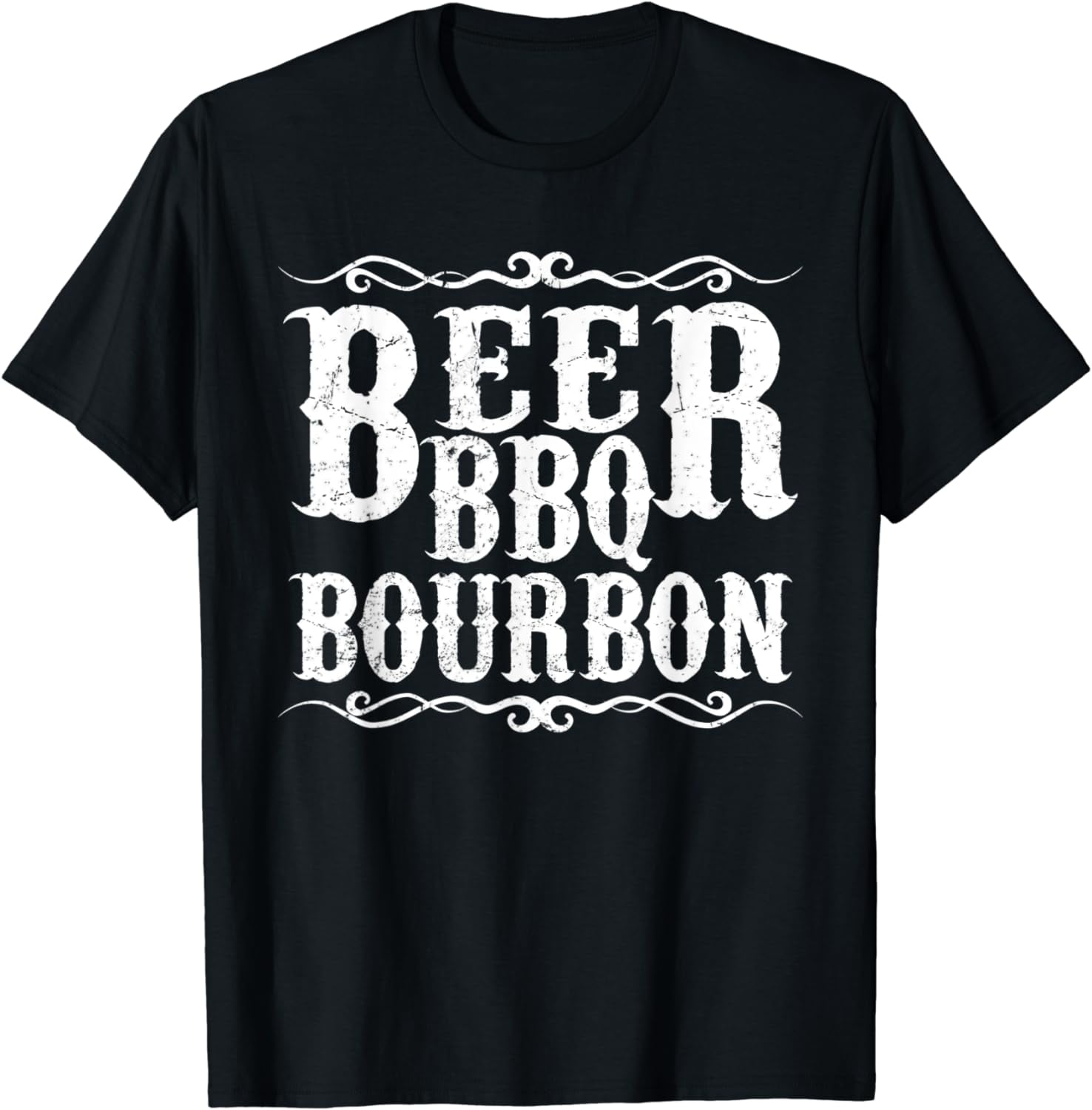 Beer Bourbon BBQ Shirt Funny Whiskey Grilling Dad Gift Idea T-Shirt ...