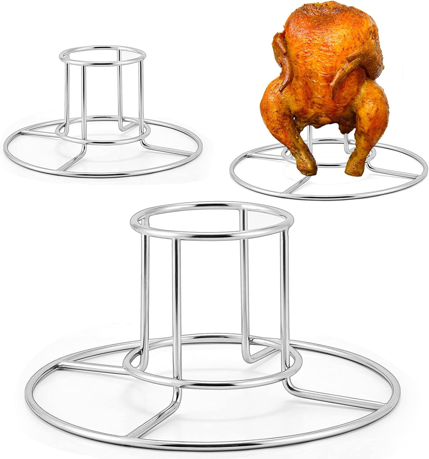 Beer Can Chicken Holder 3 Pack, Stainless Steel Chicken Rack for Grill ...