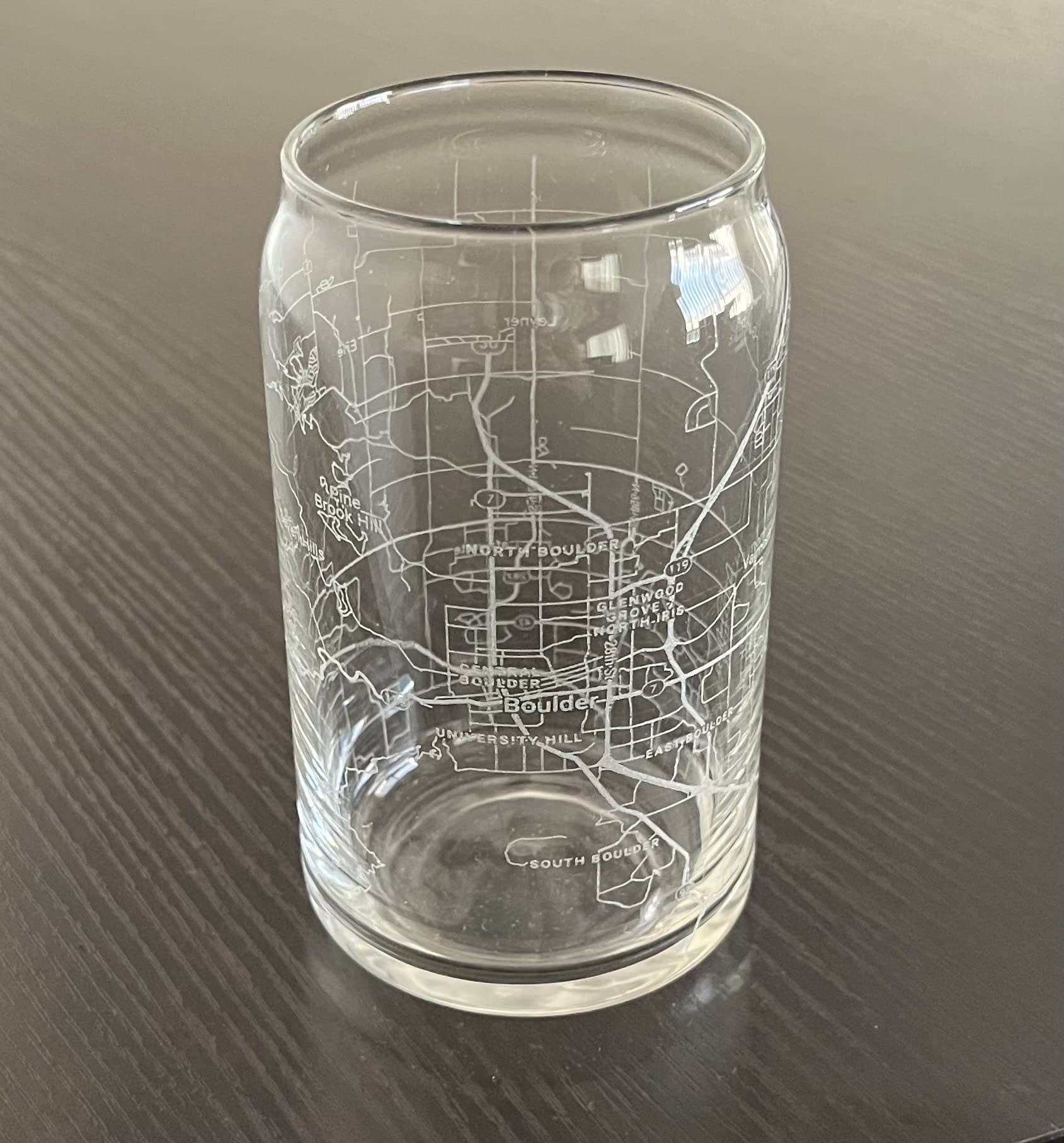 Beer Can Glass 16 oz Urban City Map Boulder Colorado - Walmart.com