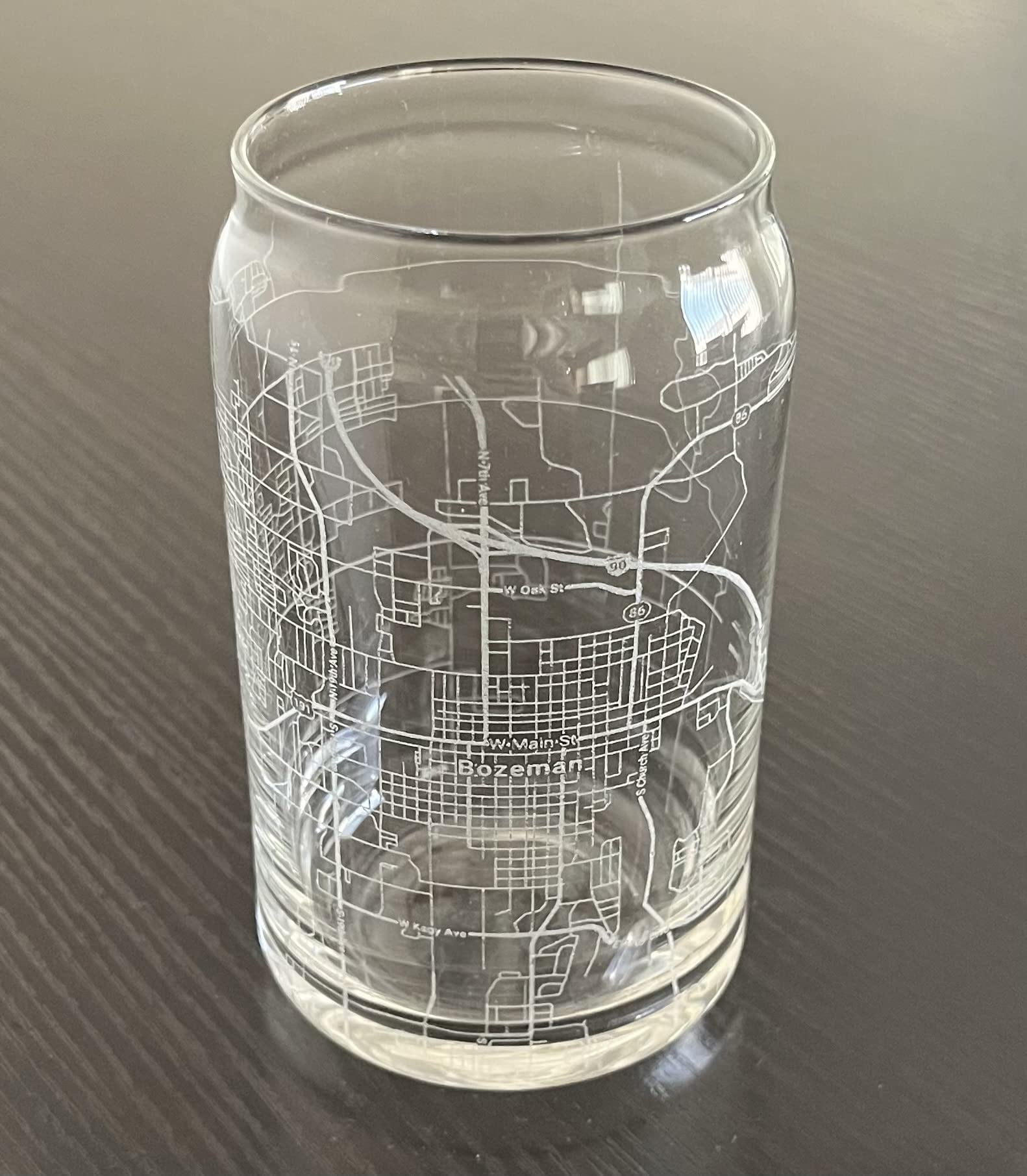 Beer Can Glass 16 oz Urban City Map Bozeman Montana - Walmart.com