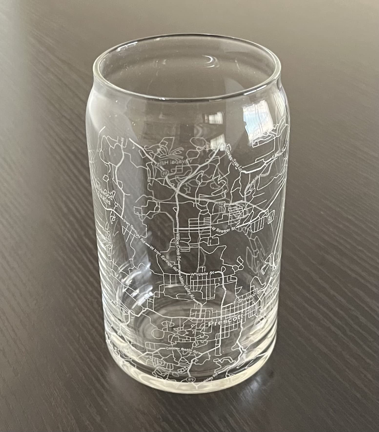 Beer Can Glass 16 oz Urban City Map Prescott Arizona - Walmart.com