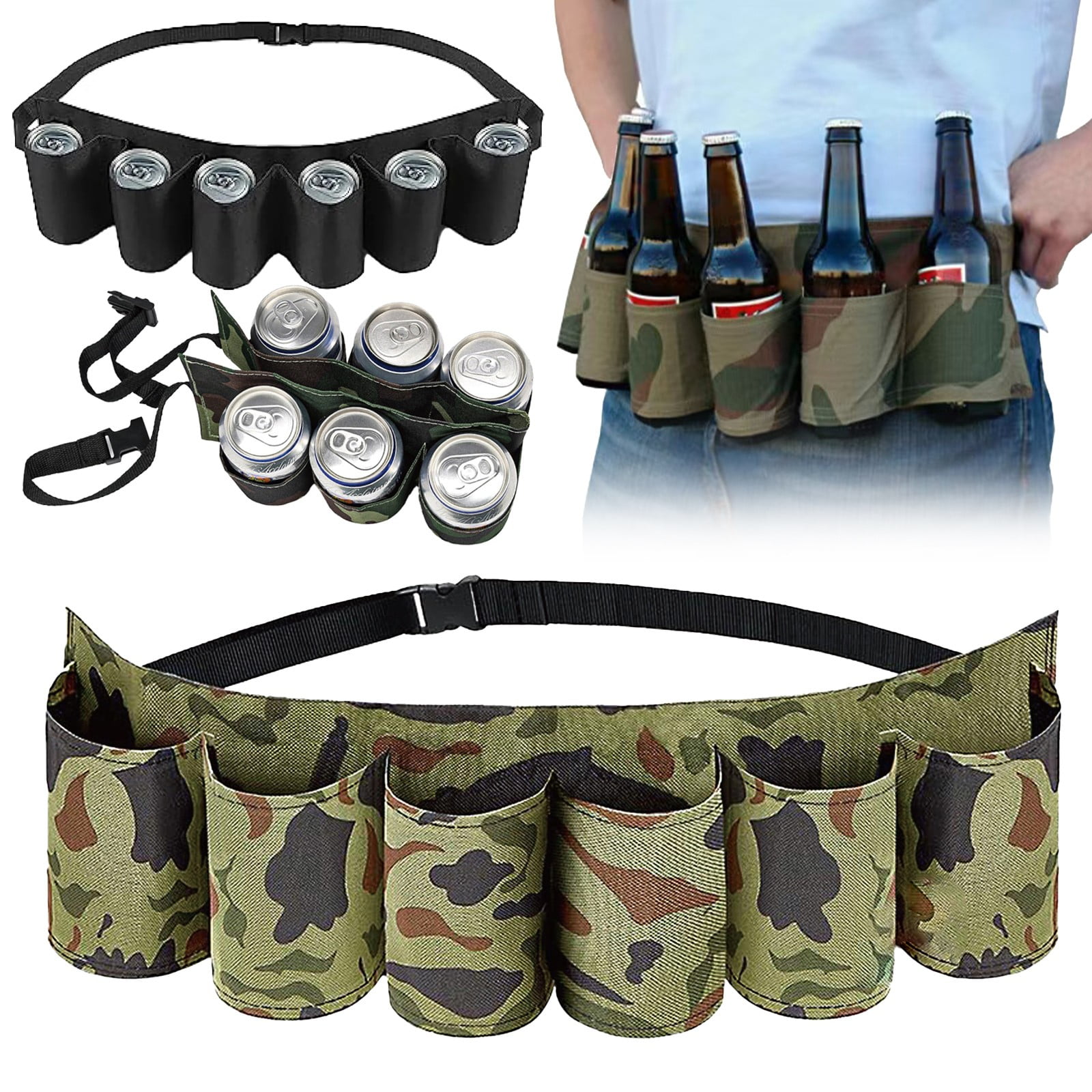 "Beer Can Waist Pack Insulated 6 Can Cooler Waist Bag Hands Portable ...