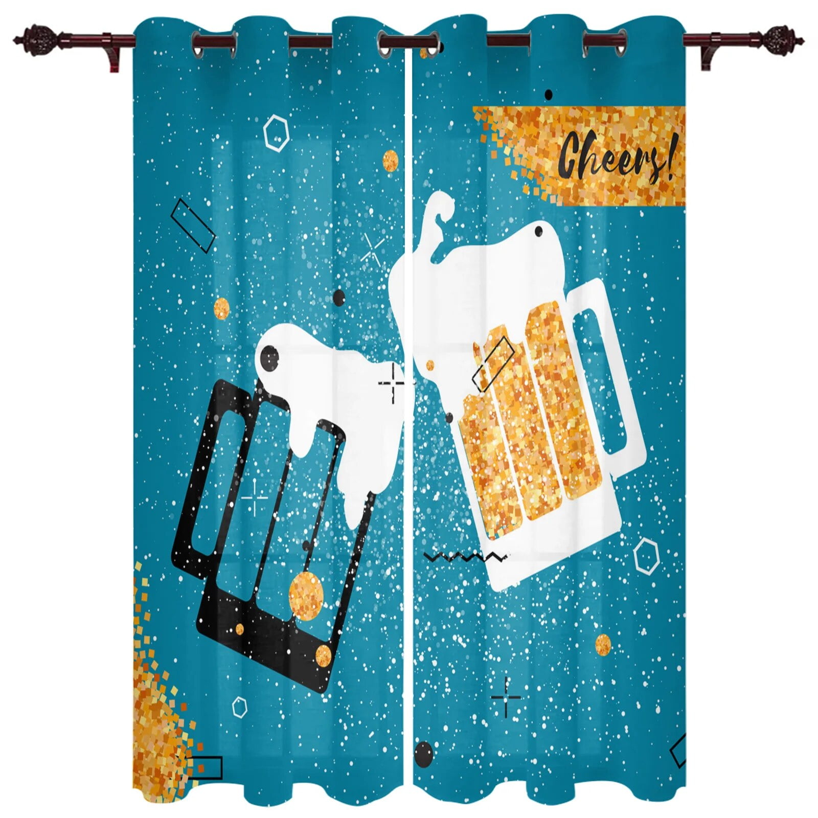 Beer Cheers Bubbles Large Curtains For Living Dining Modern Simple ...