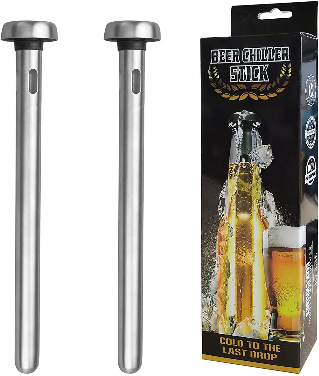 Beer Chiller Stick - 2 Pack Stainless Steel Drink Chiller Sticks Keep ...