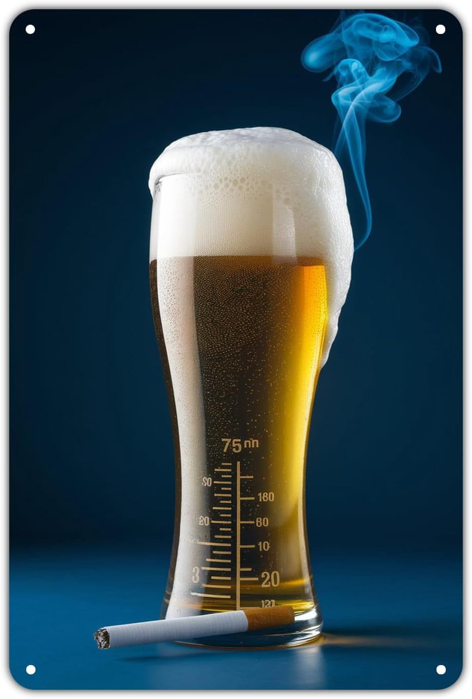 Beer and Cigarette tin sign Vintage Smoker Metal Sign Print Aesthetic ...