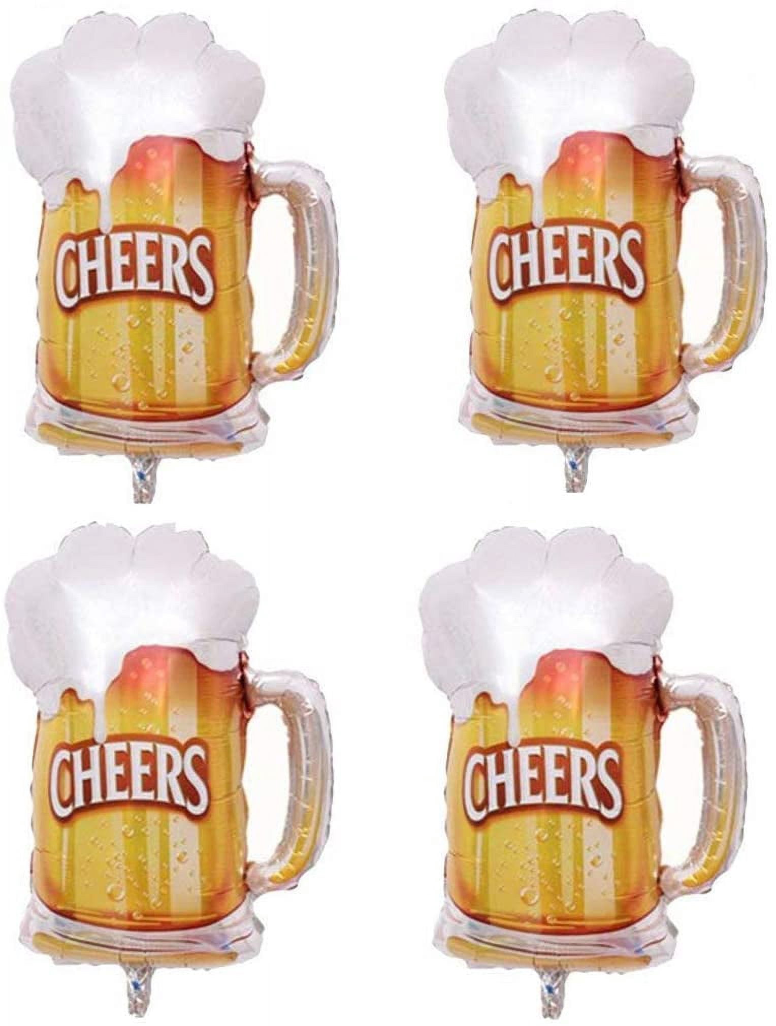 Beer Cup Balloons Set of 4, Beer Cup Helium Mylar Balloons Decor Fit ...