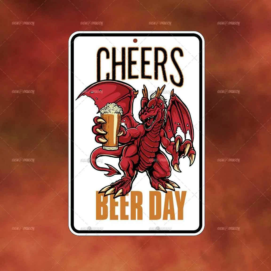 Beer Day Sign Metal Home Room Wall Art Gift Outdoor Decor Funny Man ...