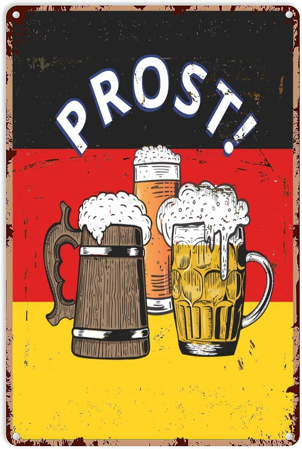 Beer Decor Party Patriotic German Beer Metal Sign Decor Tin Aluminum ...