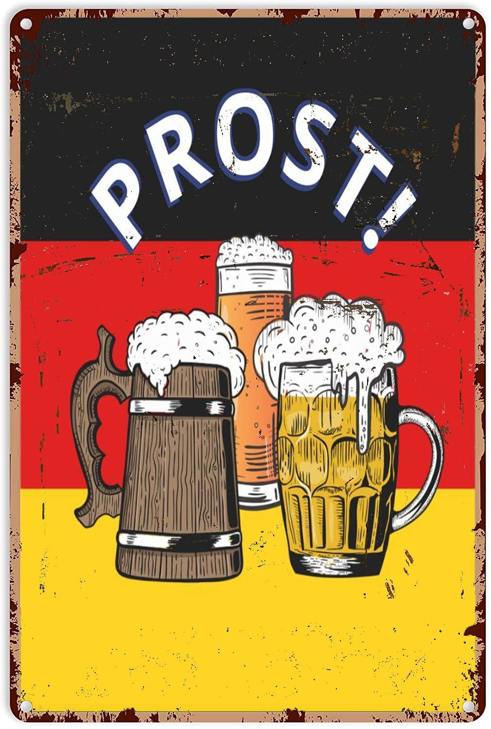 Beer Decor Party Patriotic German Beer Metal Sign Decor Tin Aluminum ...