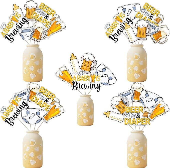 Beer And Diaper Party Decoration 24Pcs Beer And Diaper Centerpiece ...