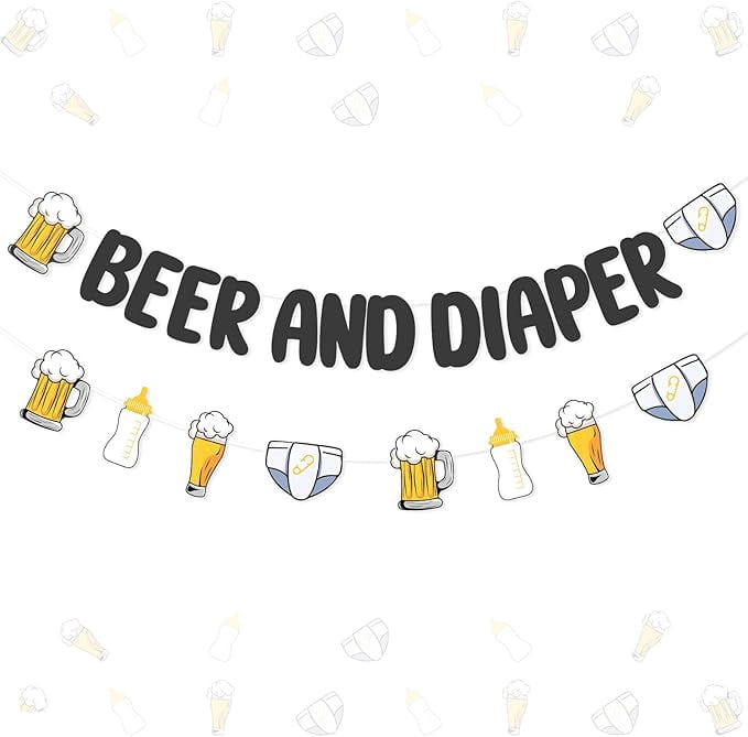 Beer and Diaper Party Decorations Beer and Diaper Banner Beers Baby ...