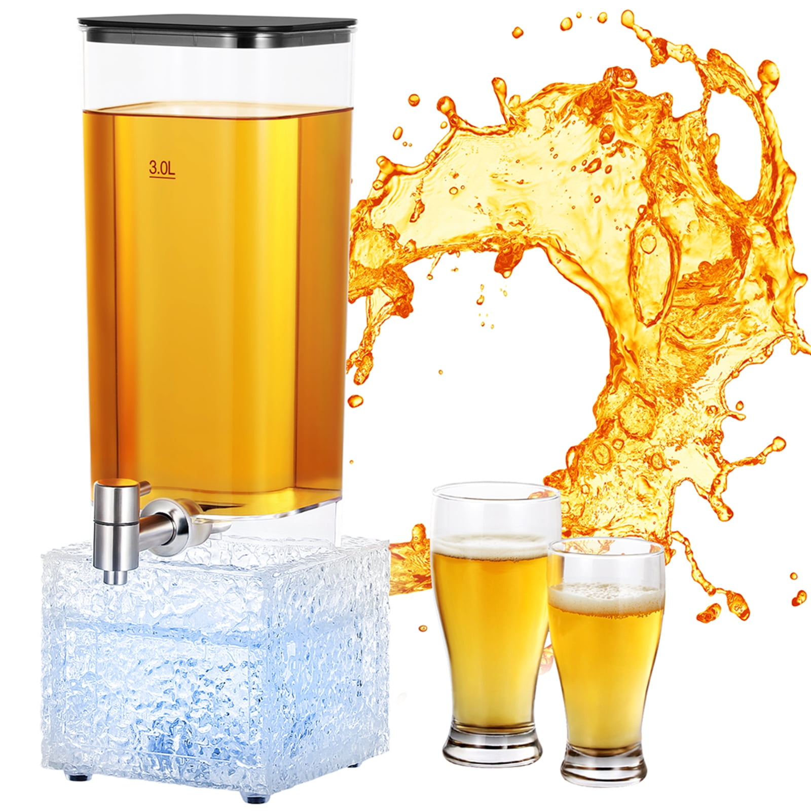 Beer Dispenser Tower, Beverage Dispenser with LED Light 7 Colors ...